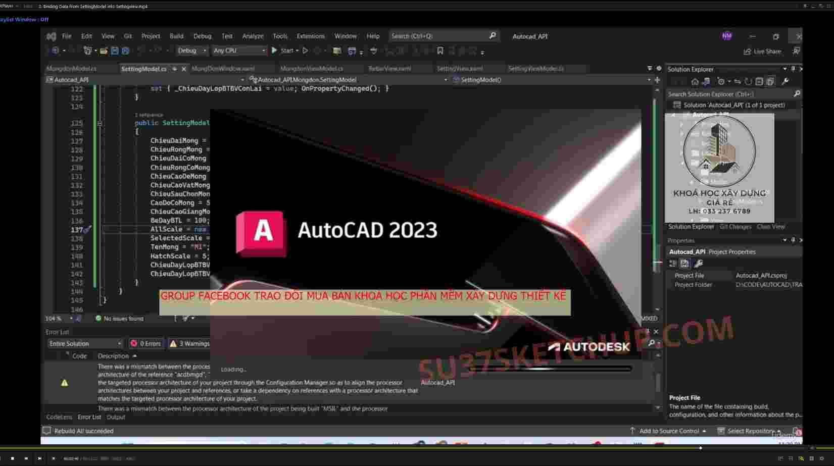 AUTOCAD API TRUNG TÂM TIN HỌC .C#.MVVM.WPF – KHÓA HỌC XÂY DỰNG GIÁ RẺ